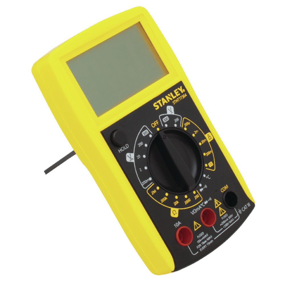MULTIMETRO DIGITAL, 7 FUNCIONES, 20 RANGOS DE VOLTAJE. MARCA STANLEY
