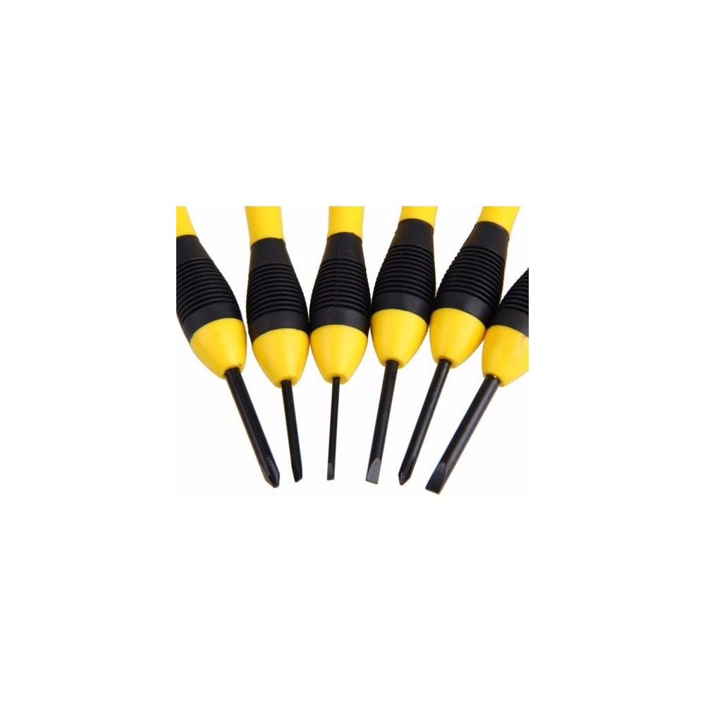 JUEGO DE 6 PIEZAS, DESTORNILLADORES DE PRECISION, 2 PHILLIPS Y 4 PLANOS. MARCA STANLEY