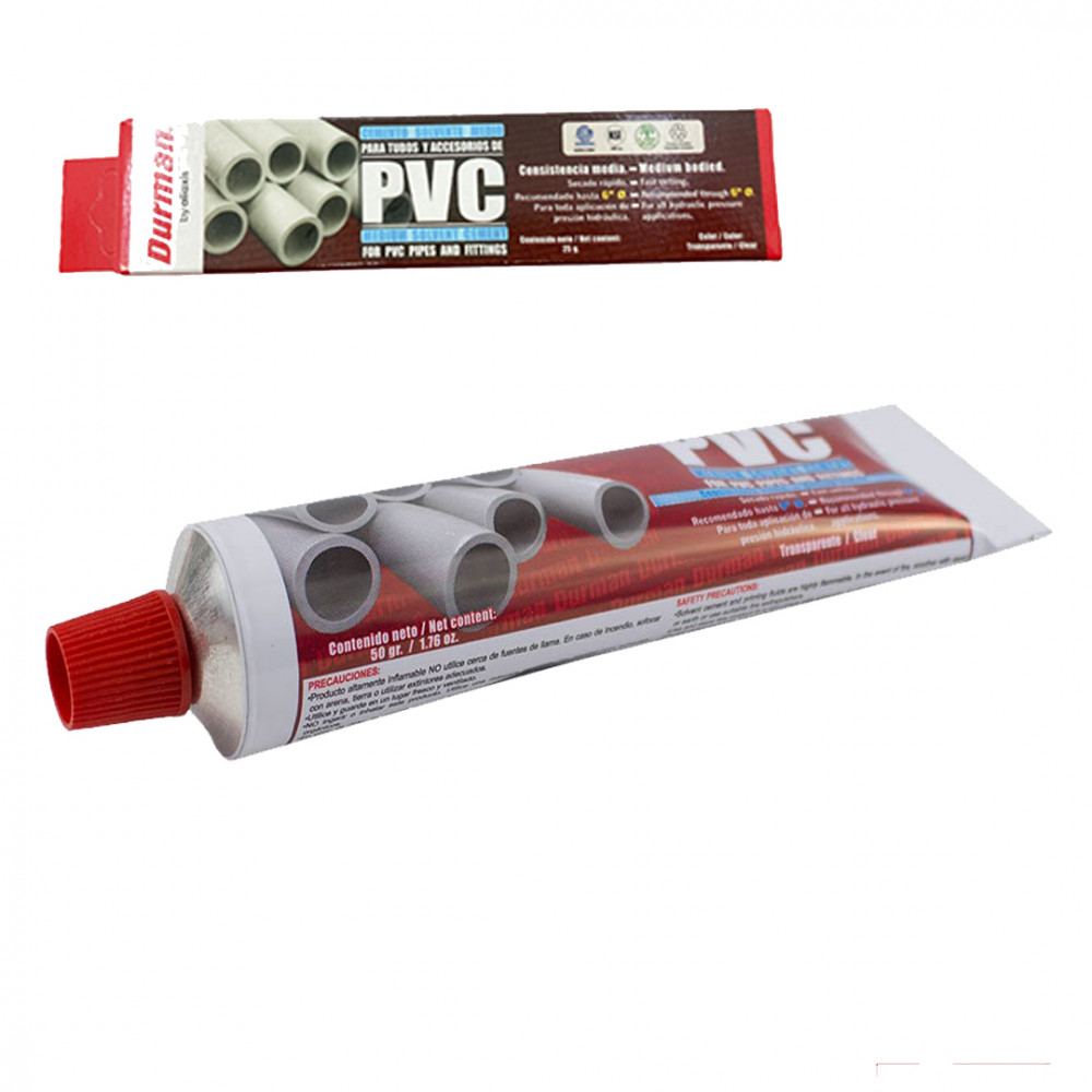 PEGAMENTO PARA PVC POMO DE 25 GRAMOS. MARCA DURMAN